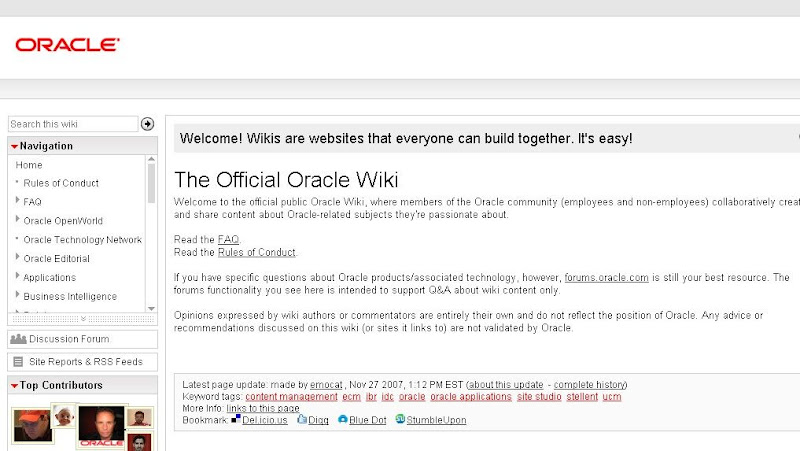 oracle的官方维基 – OracleBlog